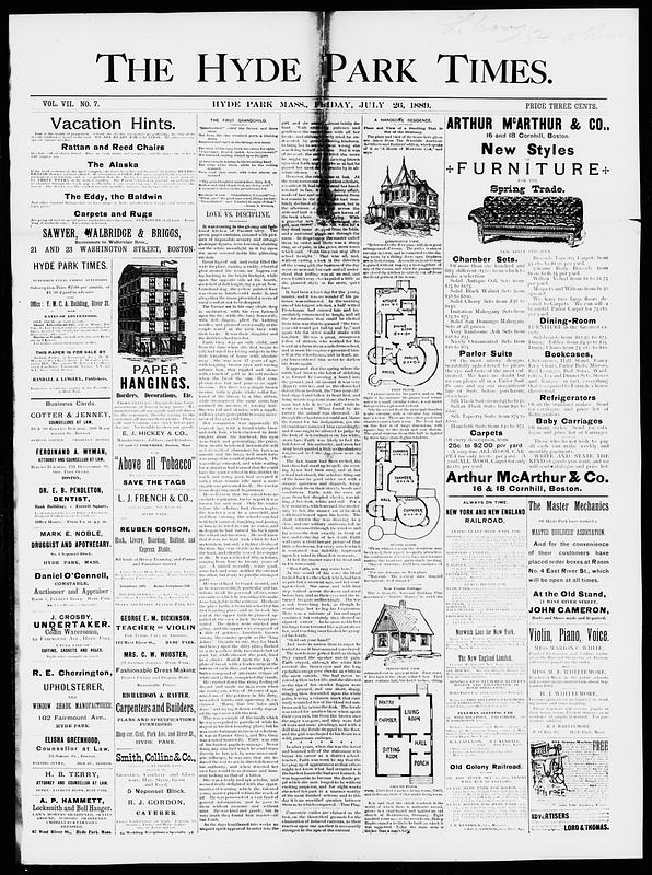 The Hyde Park Times. July 26, 1889 - Digital Commonwealth