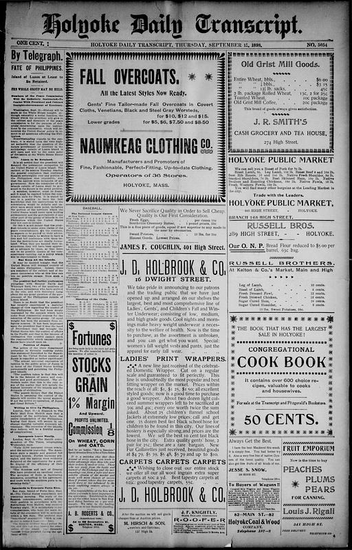 The Holyoke Daily Transcript. September 15, 1898 - Digital Commonwealth