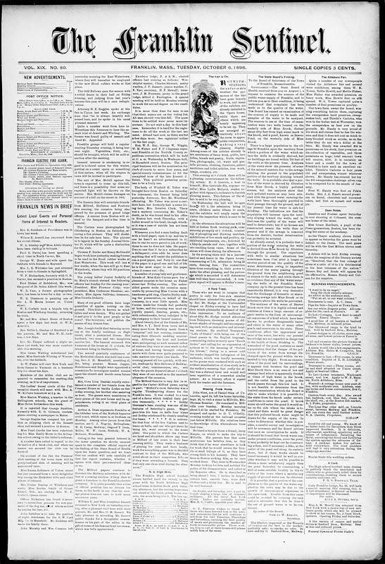 The Franklin Sentinel. October 06, 1896 - Digital Commonwealth
