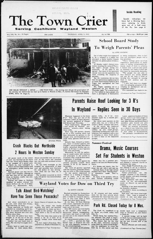 The Town Crier. April 05, 1962 - Digital Commonwealth