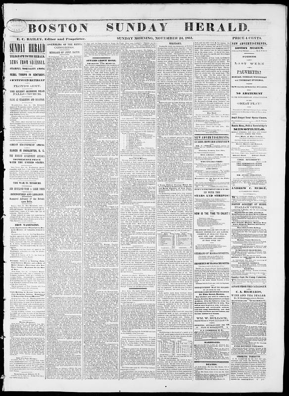 The Boston Herald. November 24, 1861 - Digital Commonwealth