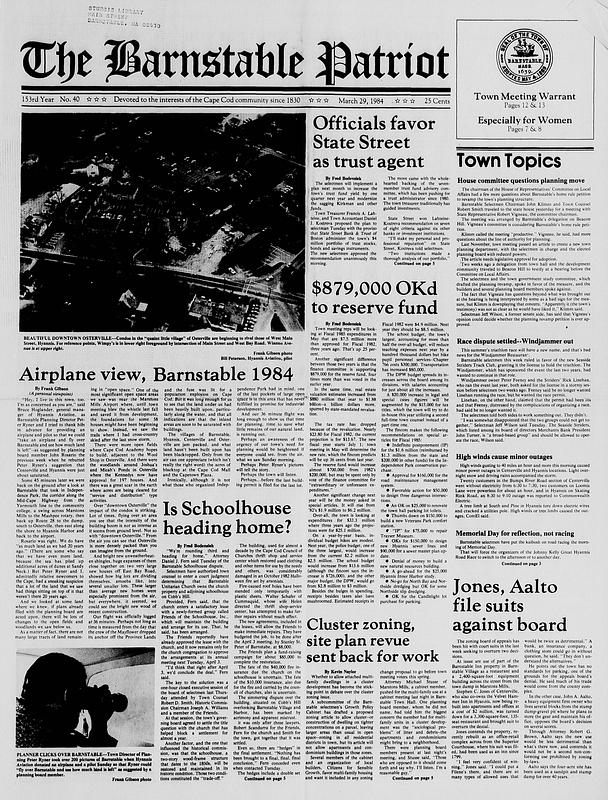 Barnstable Patriot. March 29, 1984 - Digital Commonwealth