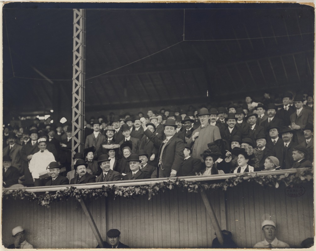 John F. Fitzgerald throws out the first ball of the season at the ...