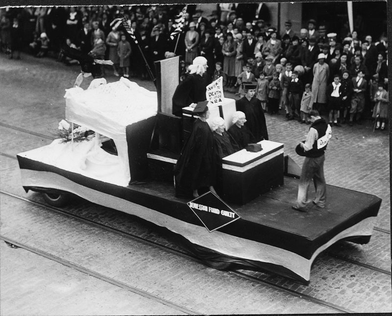 Depression Found Guilty float - Digital Commonwealth