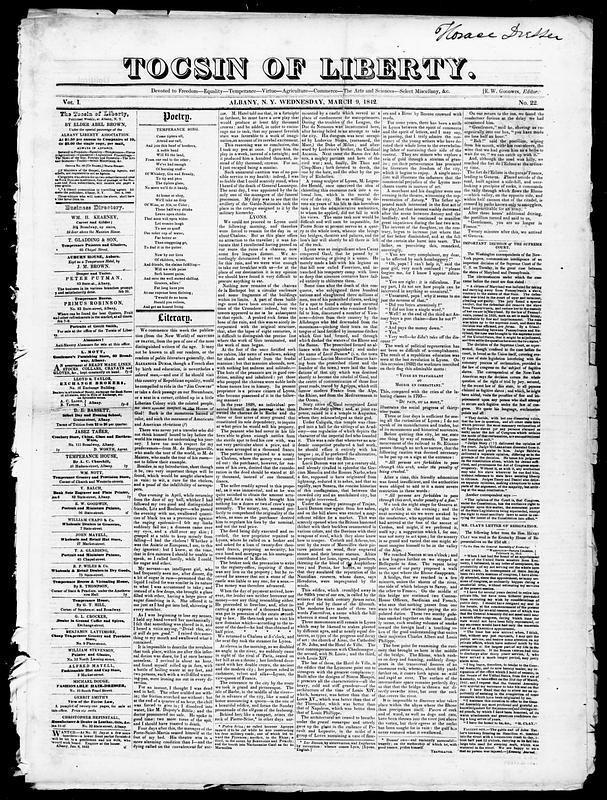 The Tocsin of Liberty. March 09, 1842 - Digital Commonwealth