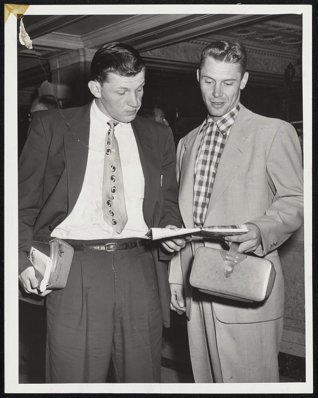 Tigers in Mufti- Bob Nieman, at left and Jim Delsing, slugging ...