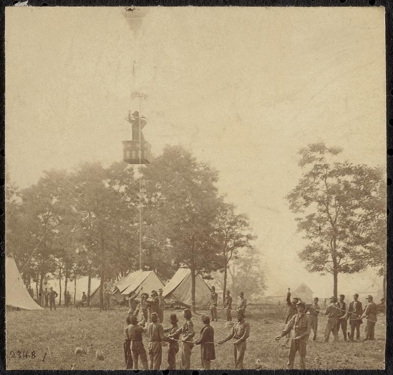 Professor Lowe in his balloon - Digital Commonwealth