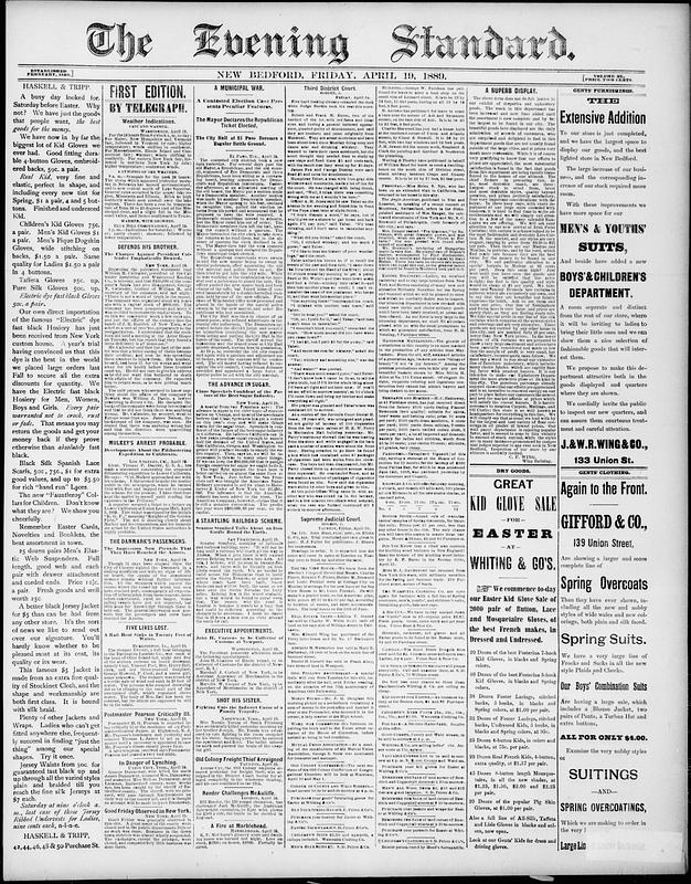 Evening Standard. April 19, 1889 - Digital Commonwealth