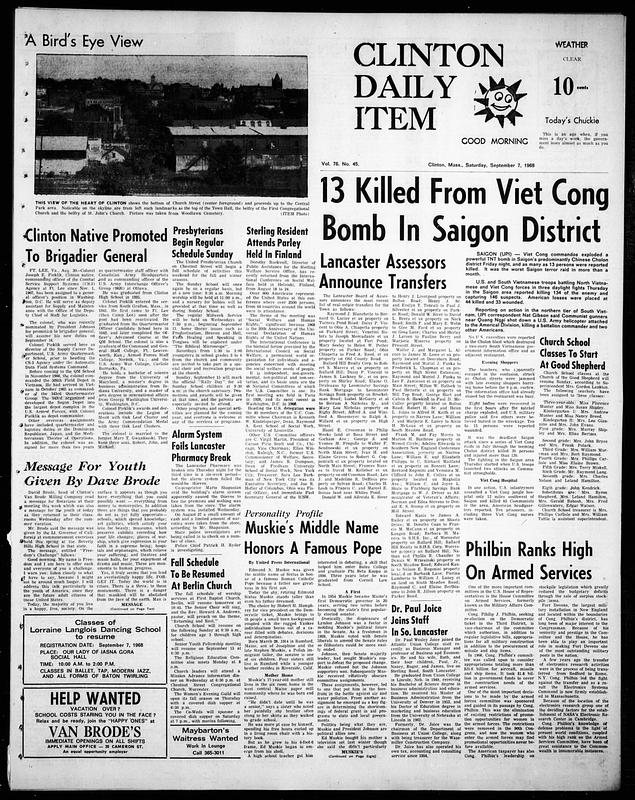 Clinton Daily Item. September 07, 1968 - Digital Commonwealth
