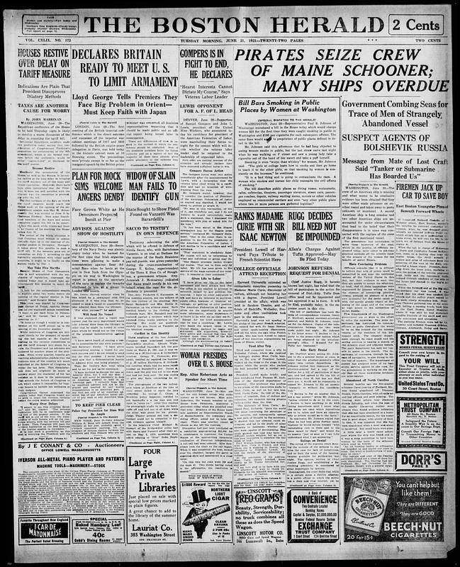 Boston Herald. June 21, 1921 - Digital Commonwealth