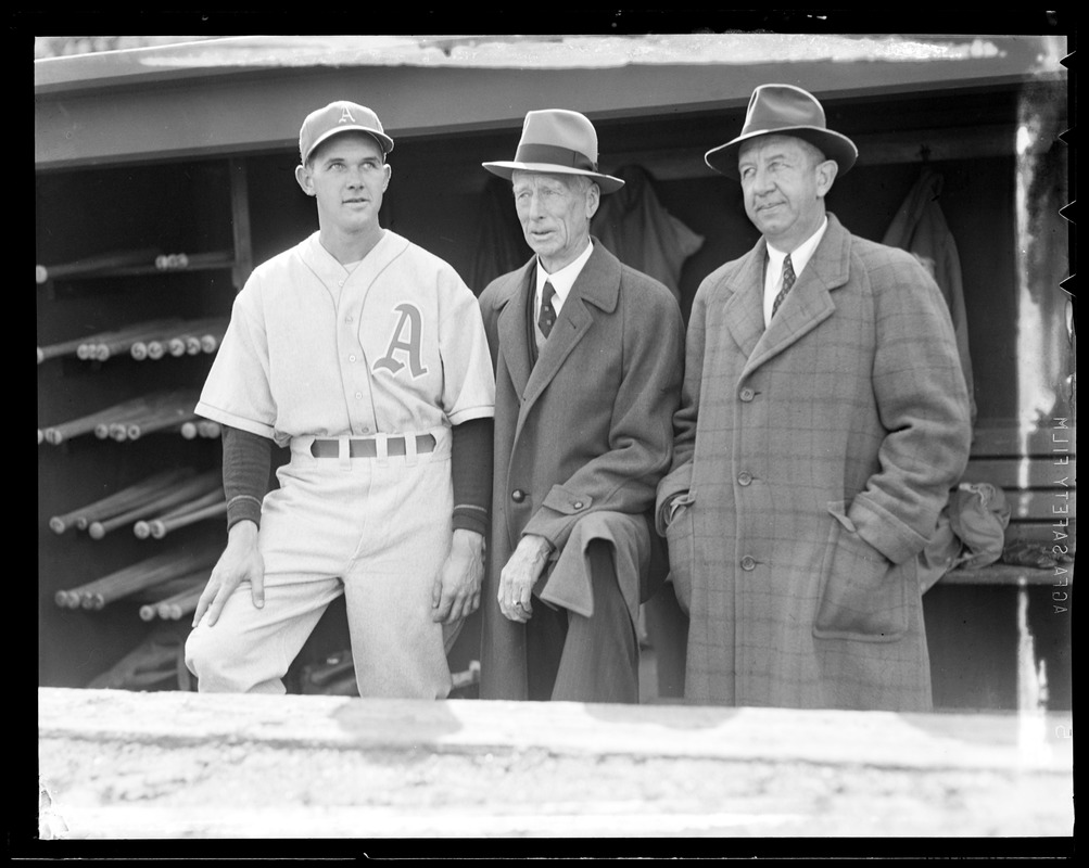 Connie Mack with Eddie Collins Senior and Junior - Digital Commonwealth