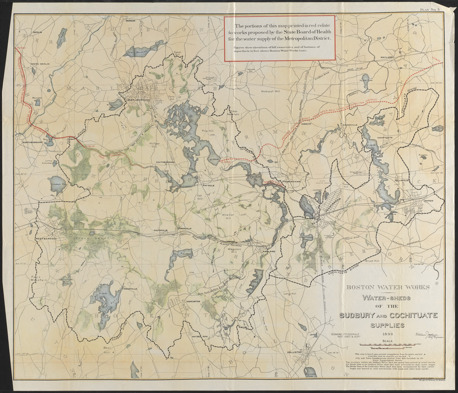 Boston Water Works Water - Sheds of the Sudbury and Cochituate Supplies ...