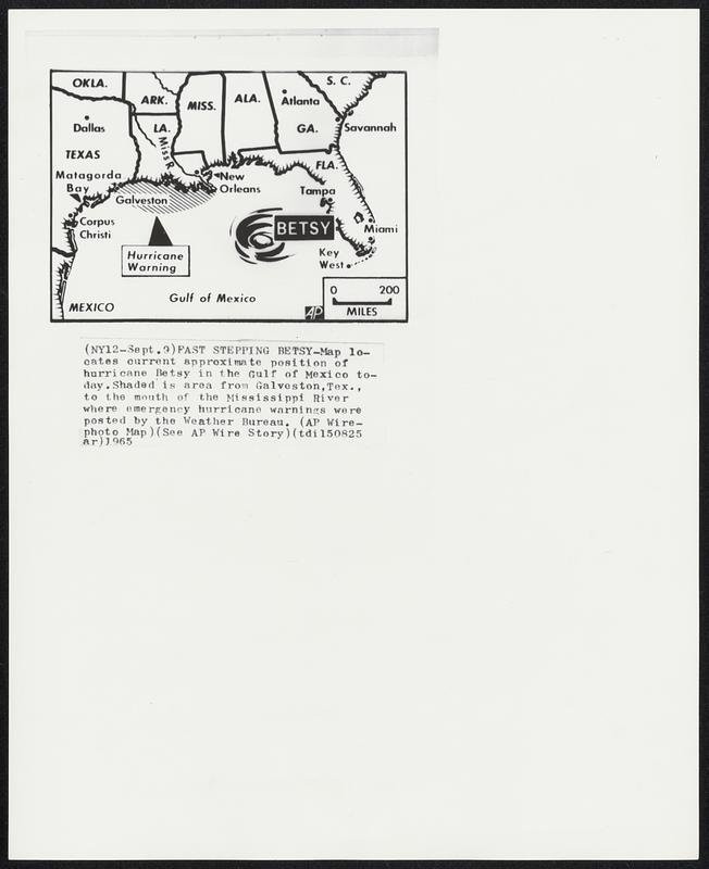 Fast Stepping Betsy -- Map locates current approximate position of ...