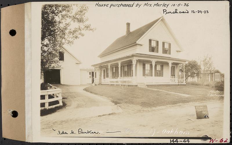 Ida M. Parker, house and barn, Coldbrook, Oakham, Mass., Jun. 4, 1928 ...