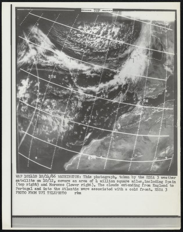 Washington: This photograph, taken by the ESSA 3 weather satellite on ...