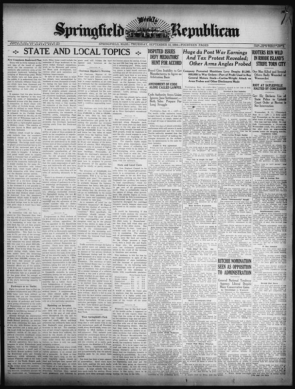 Springfield Weekly Republican. September 13, 1934 - Digital Commonwealth