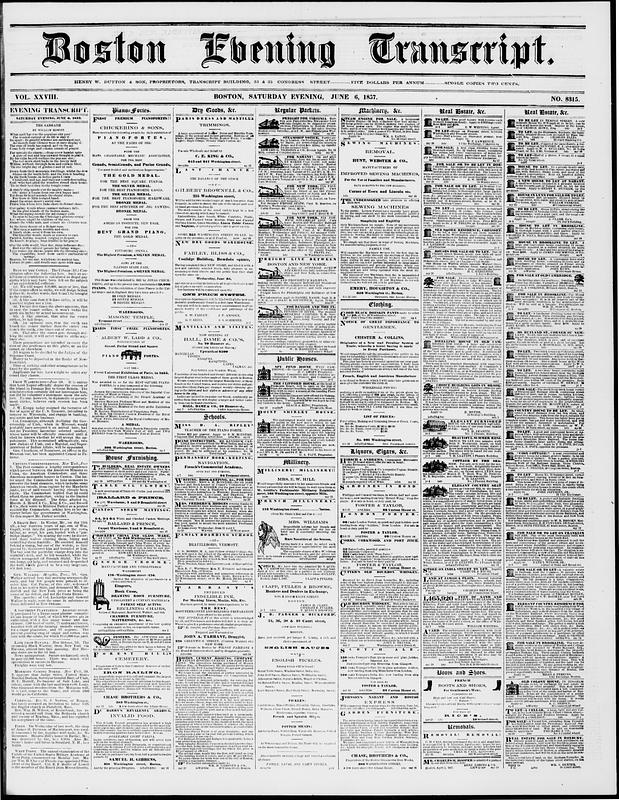 Boston Evening Transcript. June 06, 1857 - Digital Commonwealth
