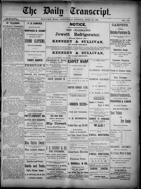 The Daily Transcript. April 29, 1885 - Digital Commonwealth