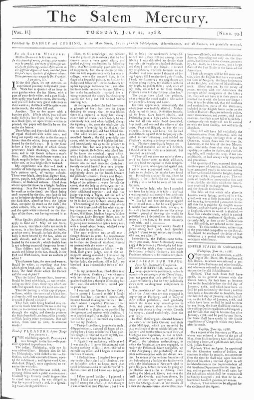 The Salem Mercury. July 22, 1788 - Digital Commonwealth