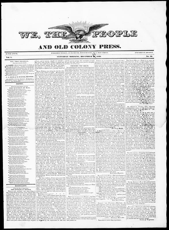We, the People and Old Colony Press. December 29, 1832 - Digital ...