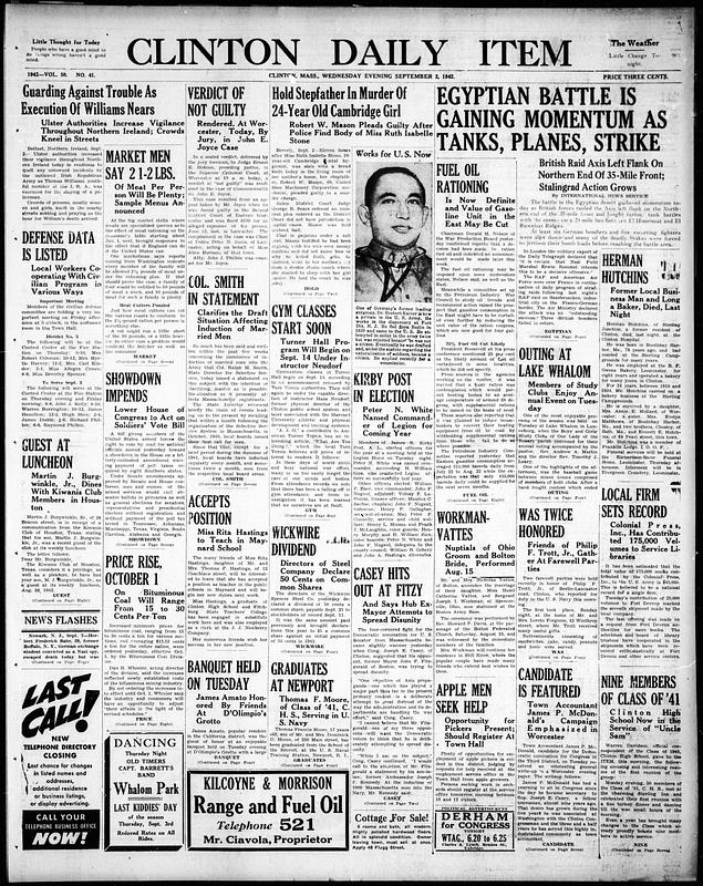 Clinton Daily Item. September 02, 1942 - Digital Commonwealth