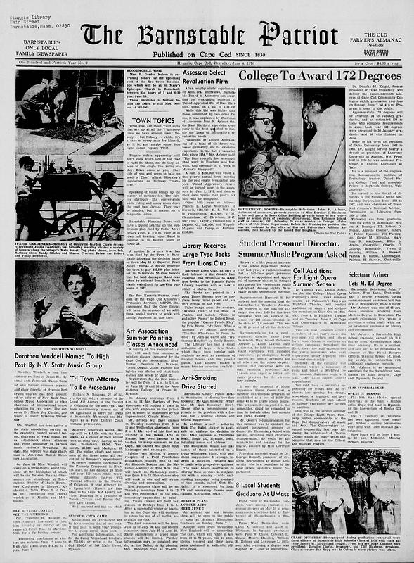 Barnstable Patriot. June 04, 1970 - Digital Commonwealth