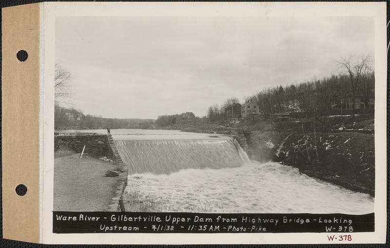 Ware River, Gilbertville upper dam from highway bridge, looking ...
