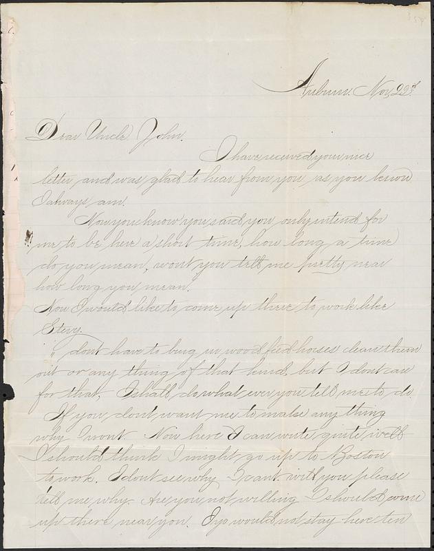 Letter from Zadoc Long III to John D. Long, November 22, 1874 - Digital ...