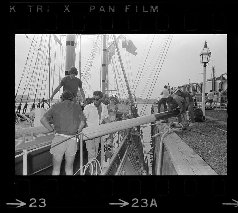Volunteer mariners maintain sailing ship HMS Beaver, East Boston ...