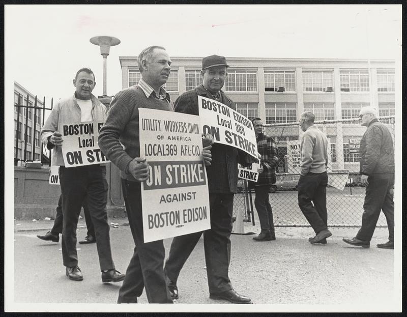 Strike Boston Edison Main Plant - Prais Ave. Picketers on lines ...