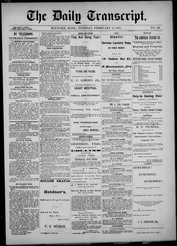 The Daily Transcript. February 06, 1883 - Digital Commonwealth