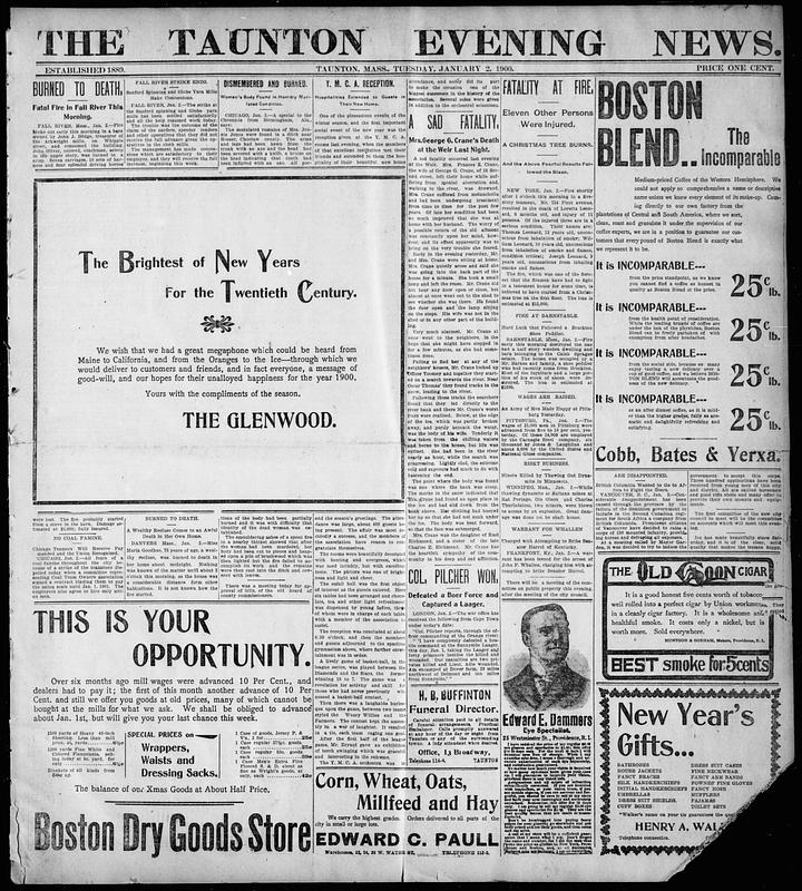 The Taunton Evening News. January 02, 1900 - Digital Commonwealth