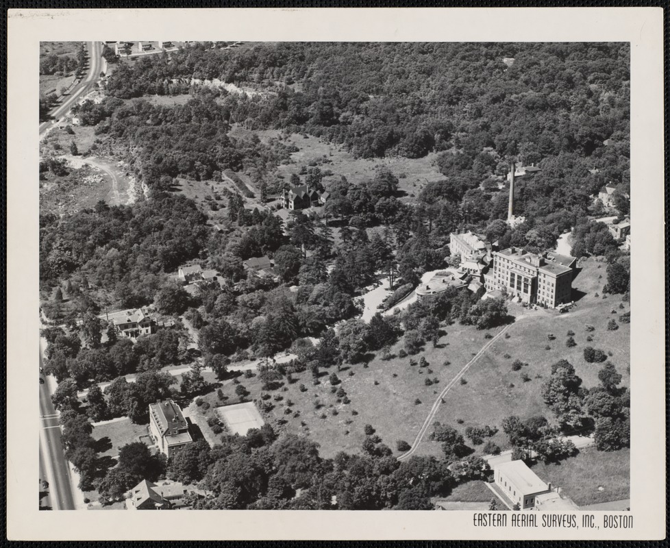 Aerial photograph of Faulkner Hospital - Digital Commonwealth