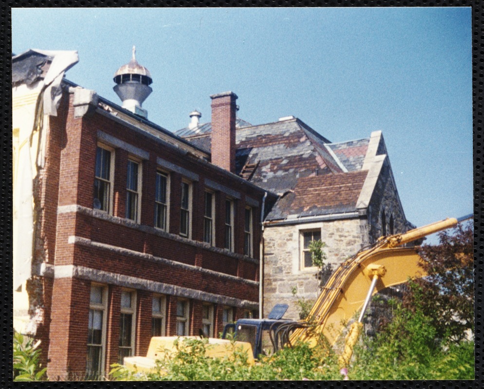 Newton Free Library, Old Main, Centre St. Newton, MA. Razing of the Old ...
