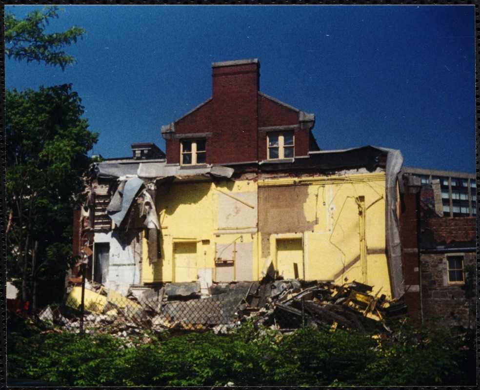Newton Free Library, Old Main, Centre St. Newton, MA. Razing of the Old ...