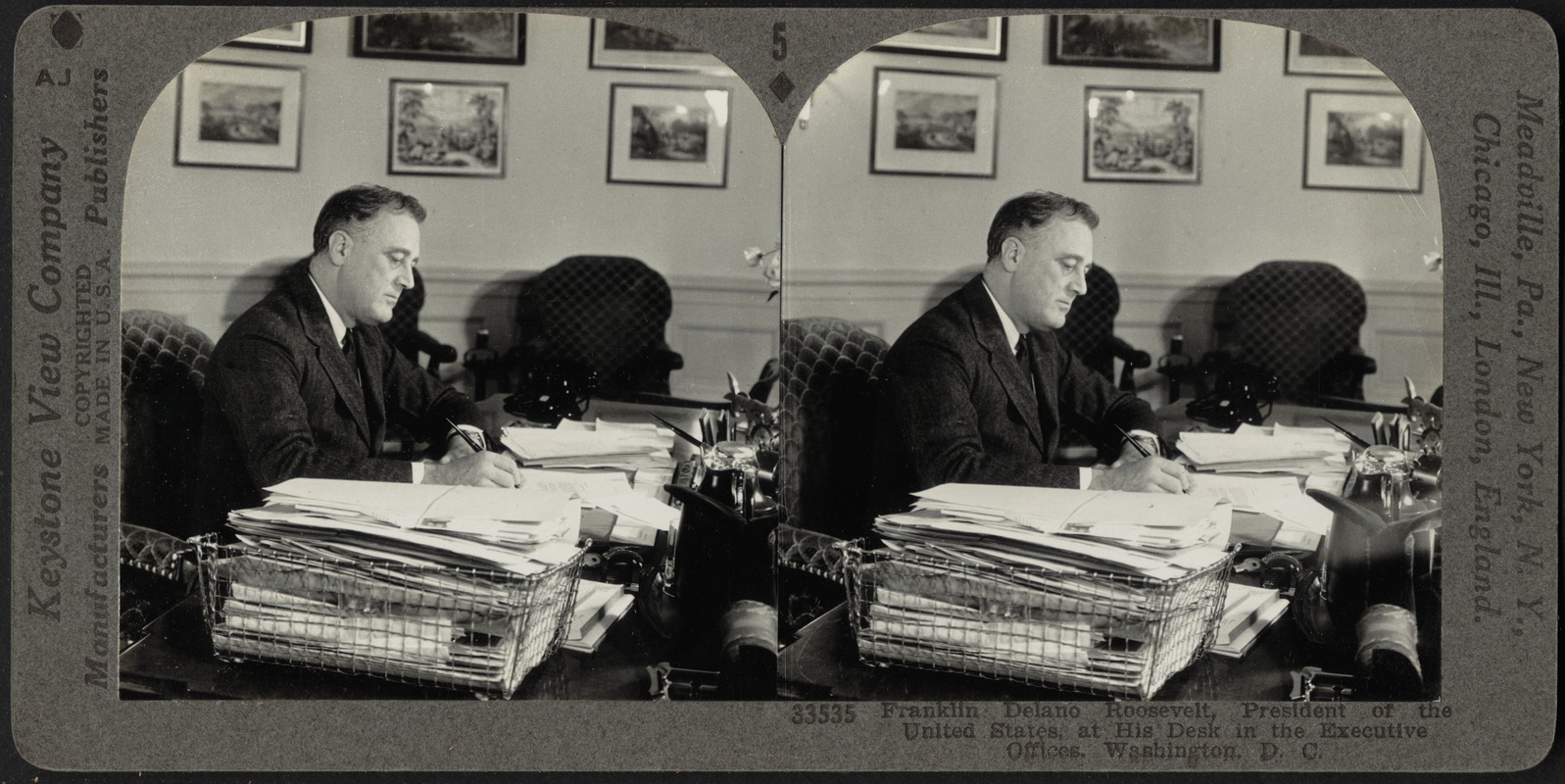 President Roosevelt at his desk - Digital Commonwealth