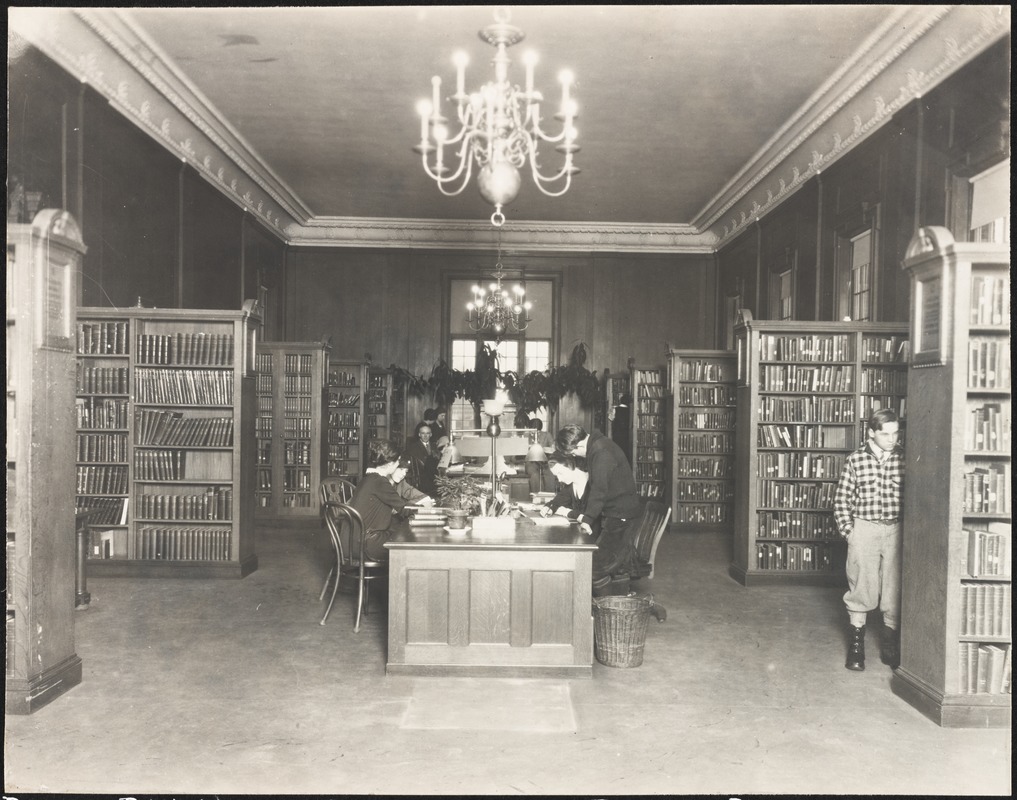 Public Library, 1910 building, reference room - Digital Commonwealth
