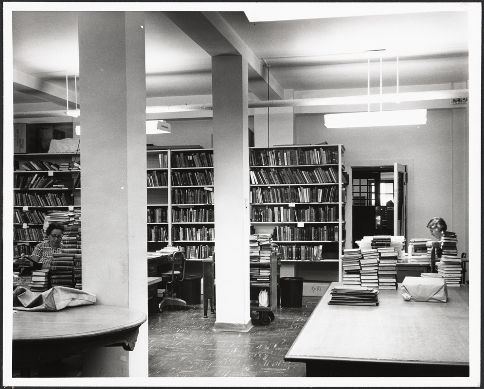 Public Library, interior view, book processing & mending - Digital ...