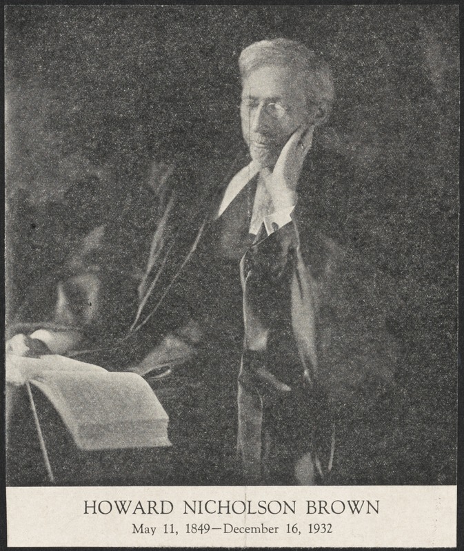 Howard Nicholson Brown - Digital Commonwealth