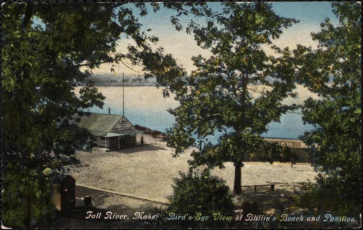 Fall River, Mass. Bird's eye view of Bliffins Beach and pavilion ...