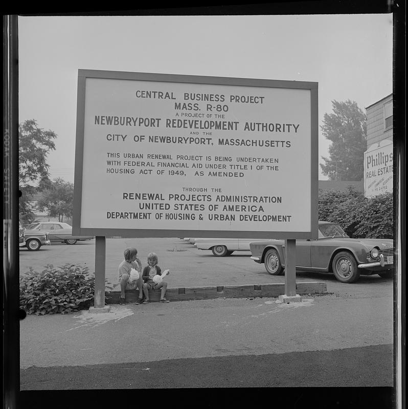 Urban renewal project sign - Digital Commonwealth