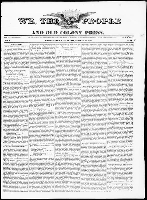 We, the People and Old Colony Press. October 16, 1835 - Digital ...