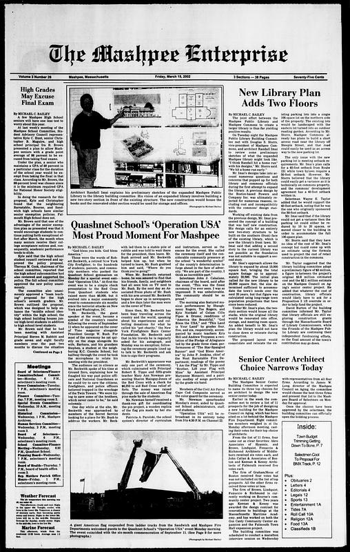 The Mashpee Enterprise. March 15, 2002 - Digital Commonwealth
