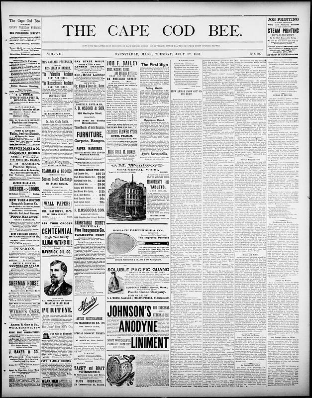 The Cape Cod Bee. July 12, 1887 - Digital Commonwealth