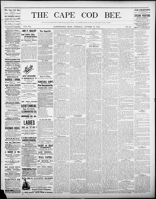 The Cape Cod Bee. October 11, 1887 - Digital Commonwealth