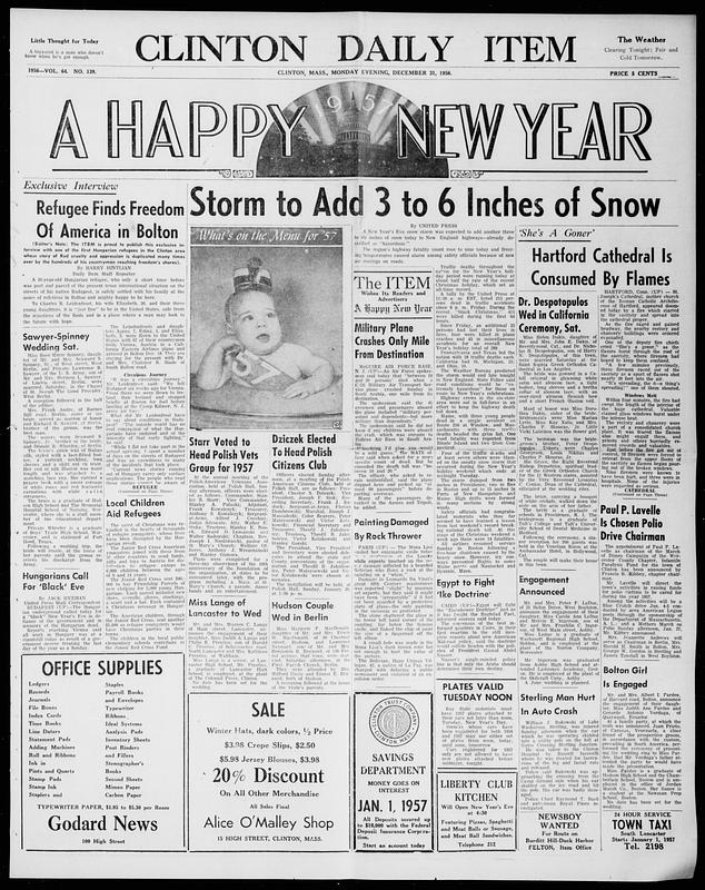 Clinton Daily Item. December 31, 1956 - Digital Commonwealth