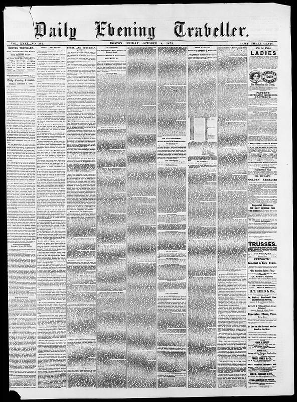 Daily Evening Traveller. October 08, 1875 - Digital Commonwealth