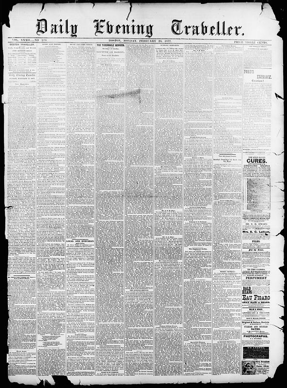 Daily Evening Traveller. February 26, 1877 - Digital Commonwealth