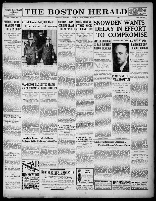 Boston Herald. August 13, 1929 - Digital Commonwealth