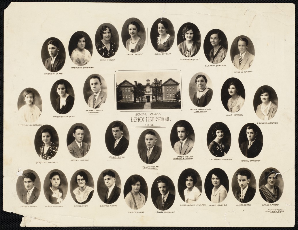 Lenox High School class - Digital Commonwealth